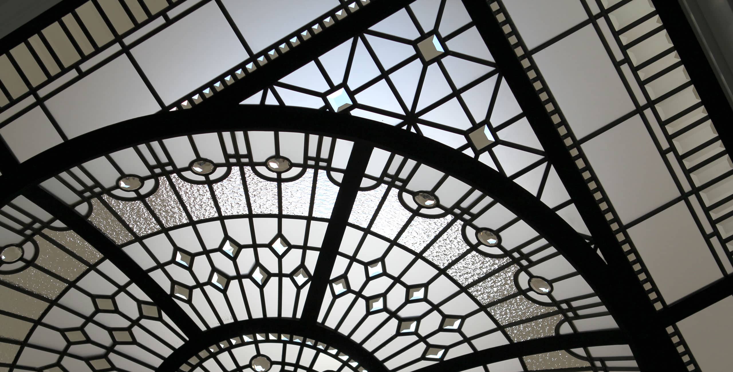 Blue Lotus / Stained and leaded glass large octagon dome | Artistic ...