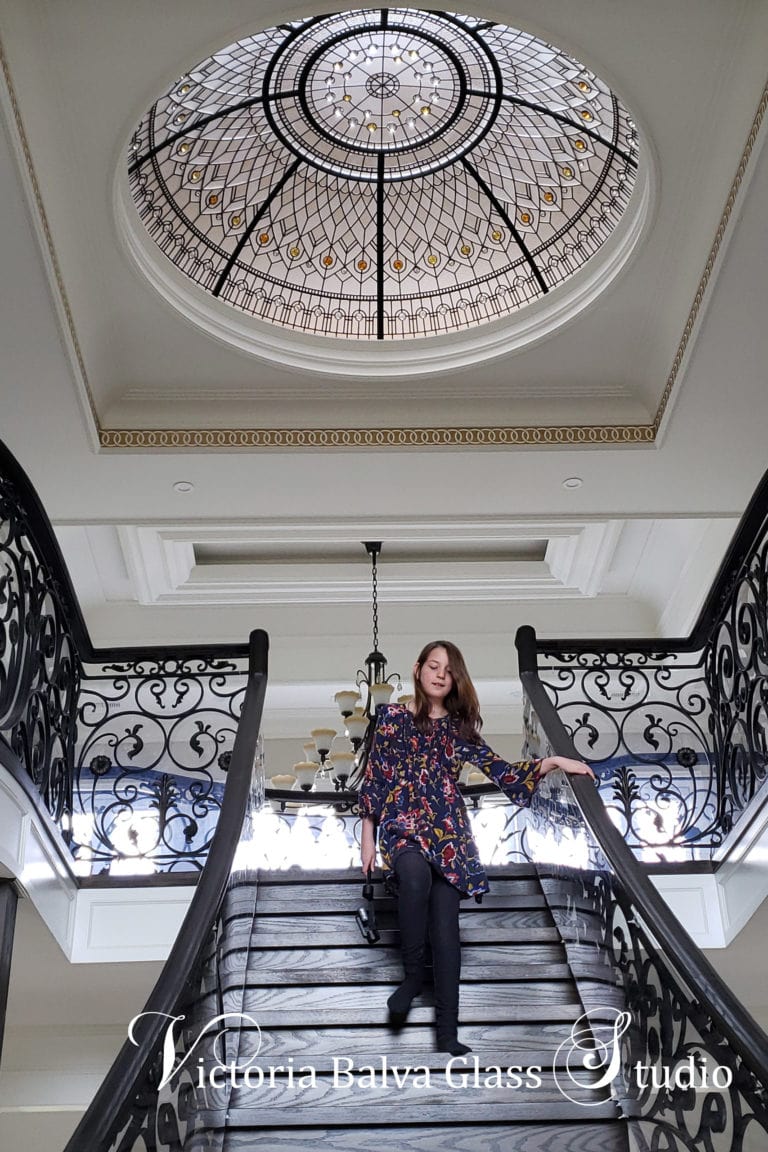 15 Grand entrance foyer ideas with stained leaded glass dome ceilings ...