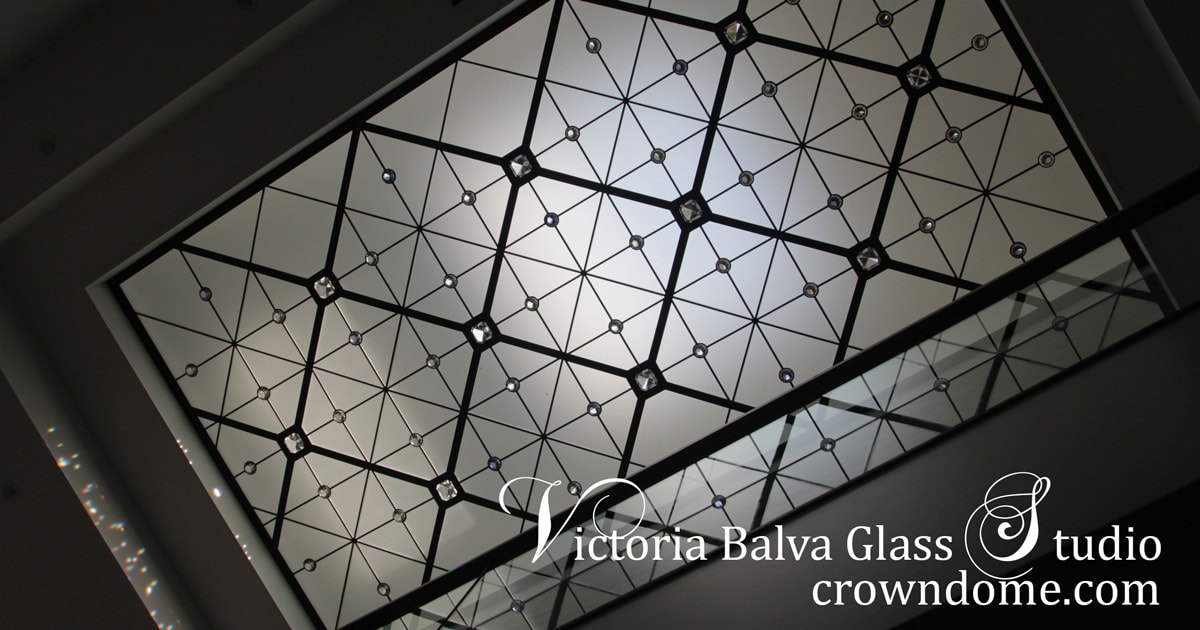 Modern oval stained glass skylight ceiling EdgeHill